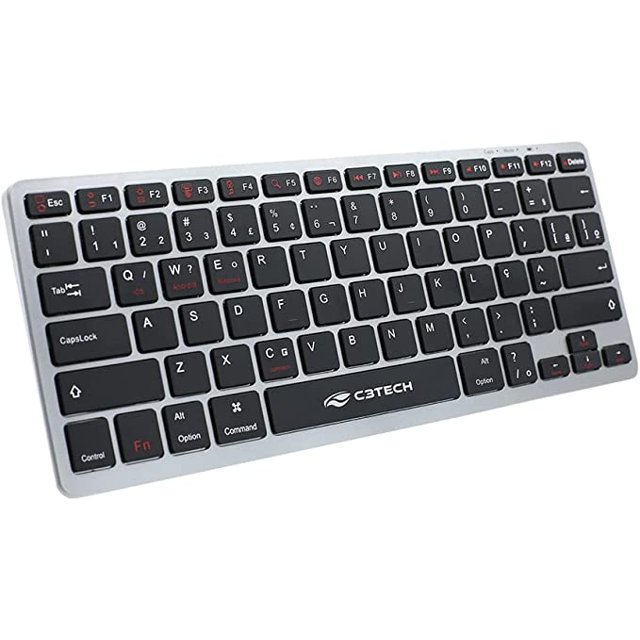 TECLADO BLUETOOTH K-BT50BK CINZA C3TECH | Compujob RS