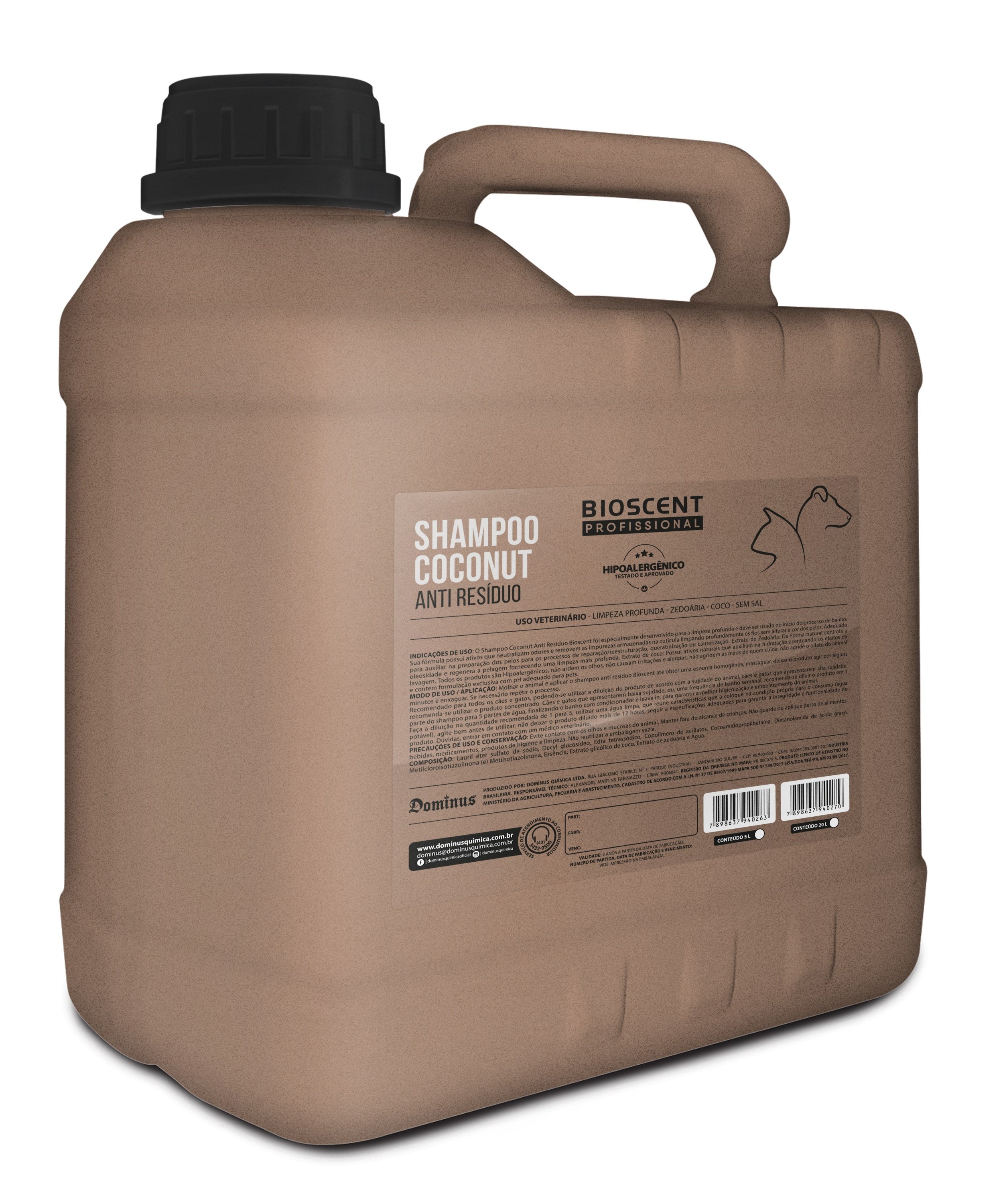 SHAMPOO ANTI RESÍDUO COCONUT - BIOSCENT 5L | Sempre Marcas Distribuidora