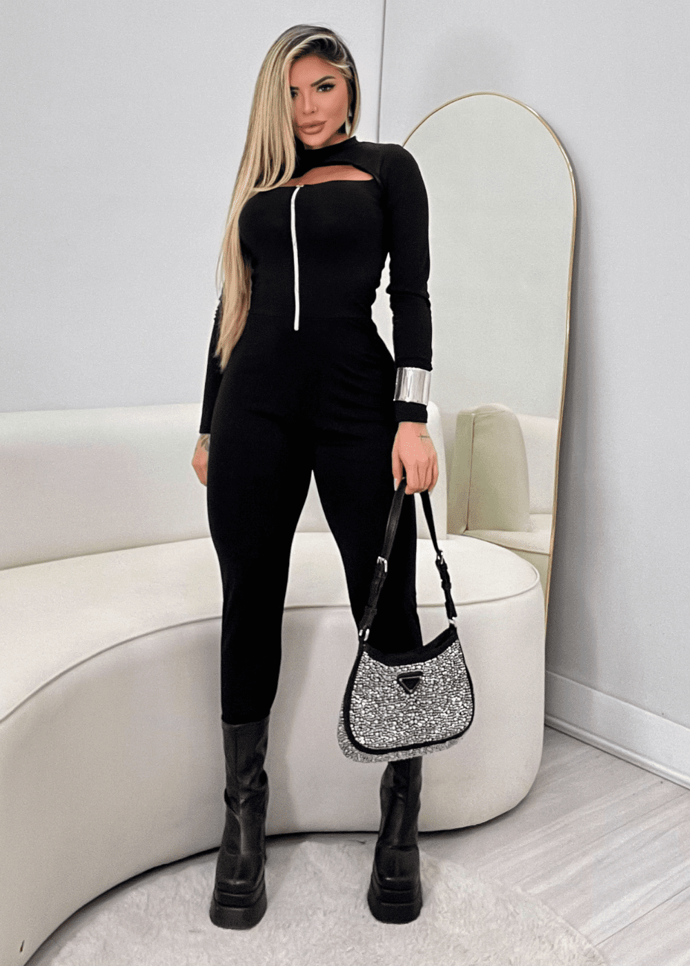 Macacão Modelador Zíper Dany Preto | Cris Oliver | Cris Oliver