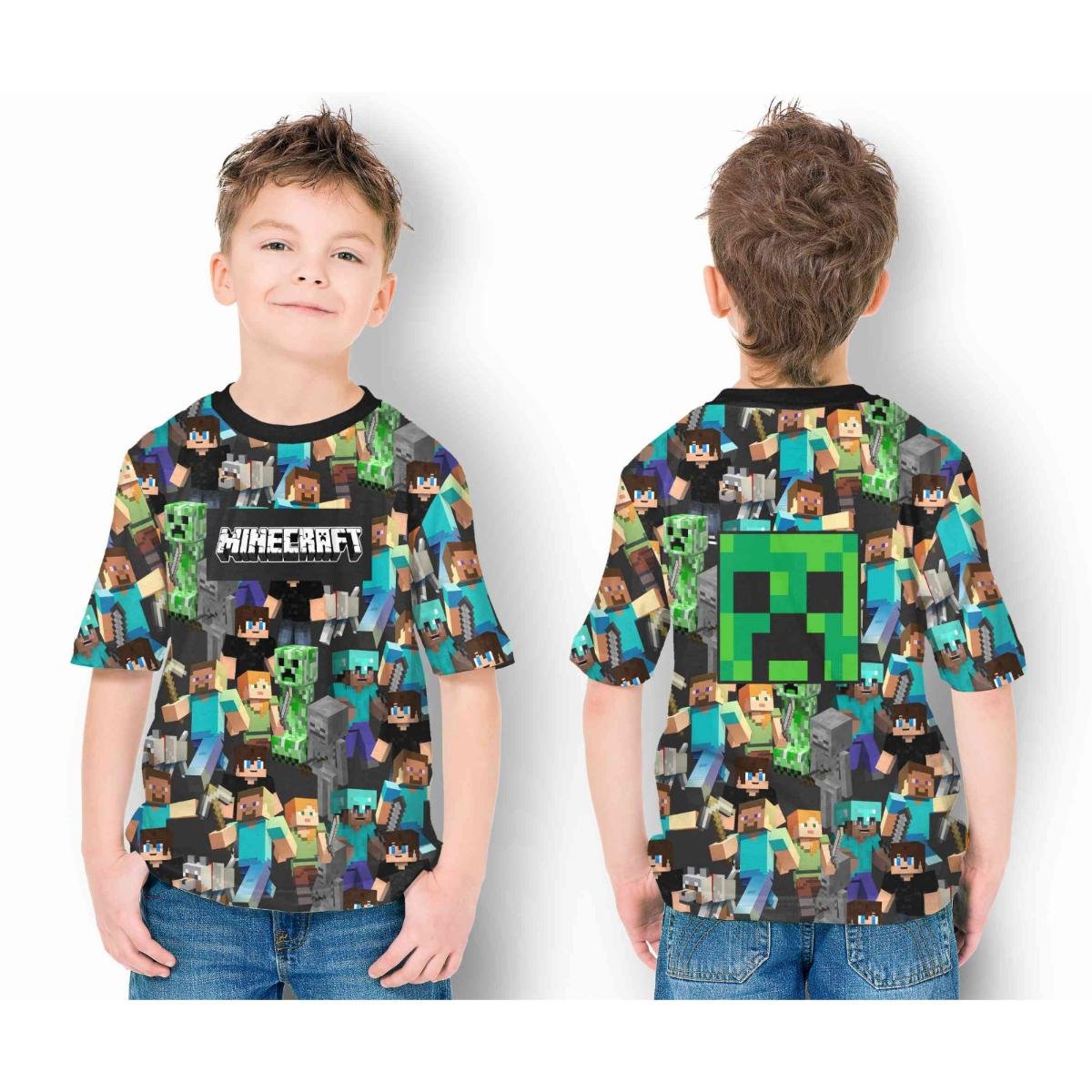 CAMISA INFANTIL MINECRAFT - INF 03 | Estilo Camisetas