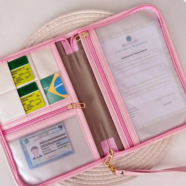 Porta Documentos Ursinha - Rosa | Atelie da Bibica