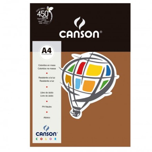 PAPEL CANSON 120 GR CHOCOLATE PACOTE COM 15 FOLHAS | Conesul