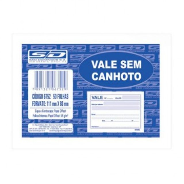 BLOCO VALE SIMPLES 50 FOLHAS SÃO DOMINGOS | Conesul