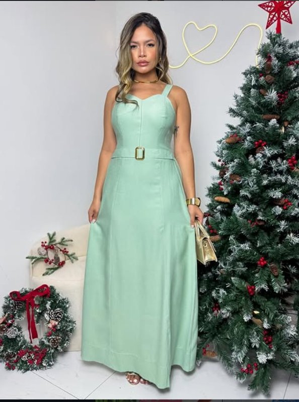 VT023 - Vestido Marrant com Cinto | Compre Comigo Atacado