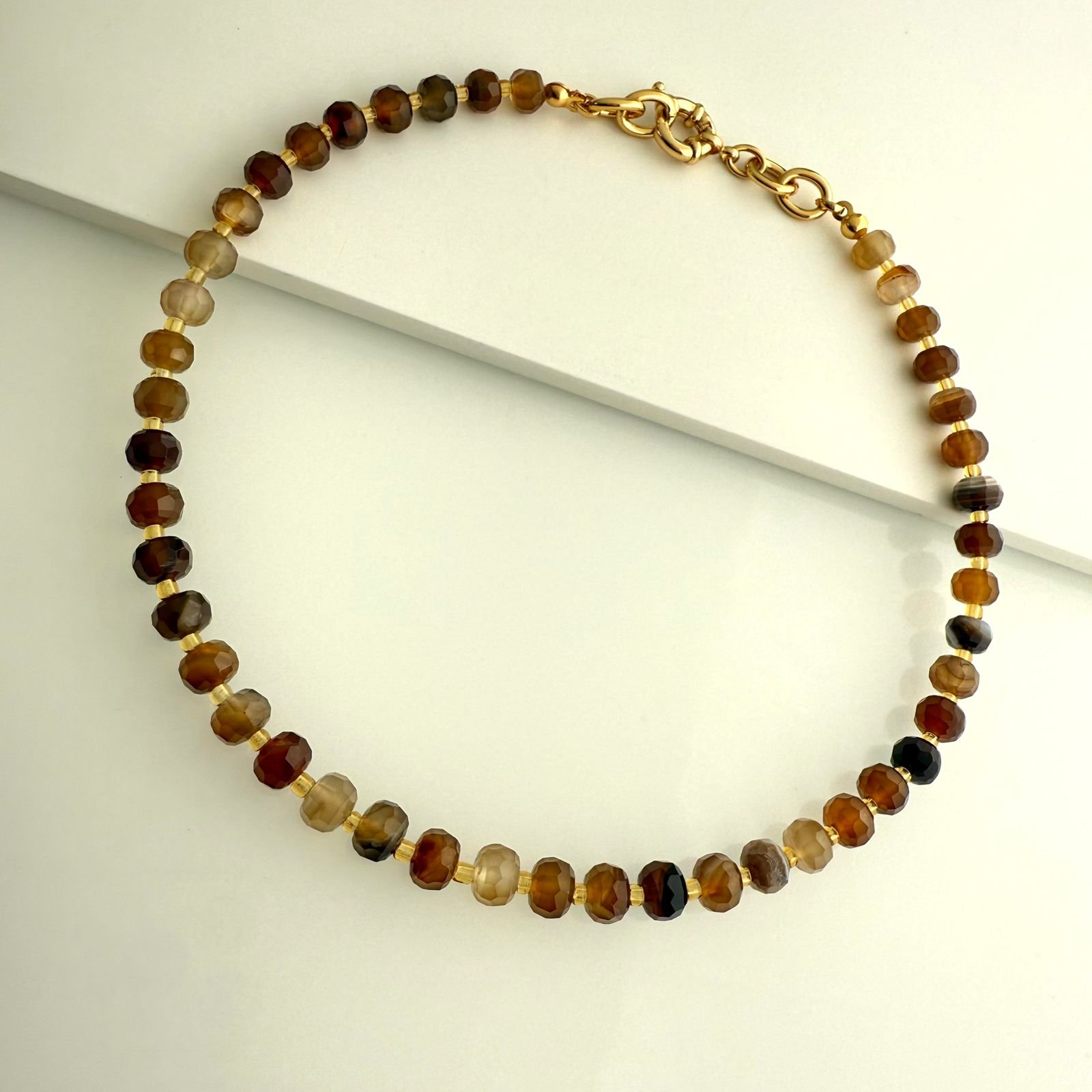 COLAR VERNIZ ITALIANO BOLA CRISTAL COM FECHO BOIA DOURADO | NEGO BIJOUX