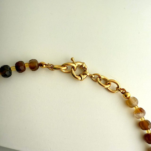 COLAR VERNIZ ITALIANO BOLA CRISTAL COM FECHO BOIA DOURADO | NEGO BIJOUX