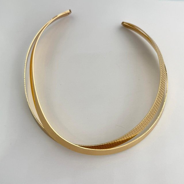 ARO FOLHEADO DUPLO LISO COM RISCADO DOURADO | NEGO BIJOUX
