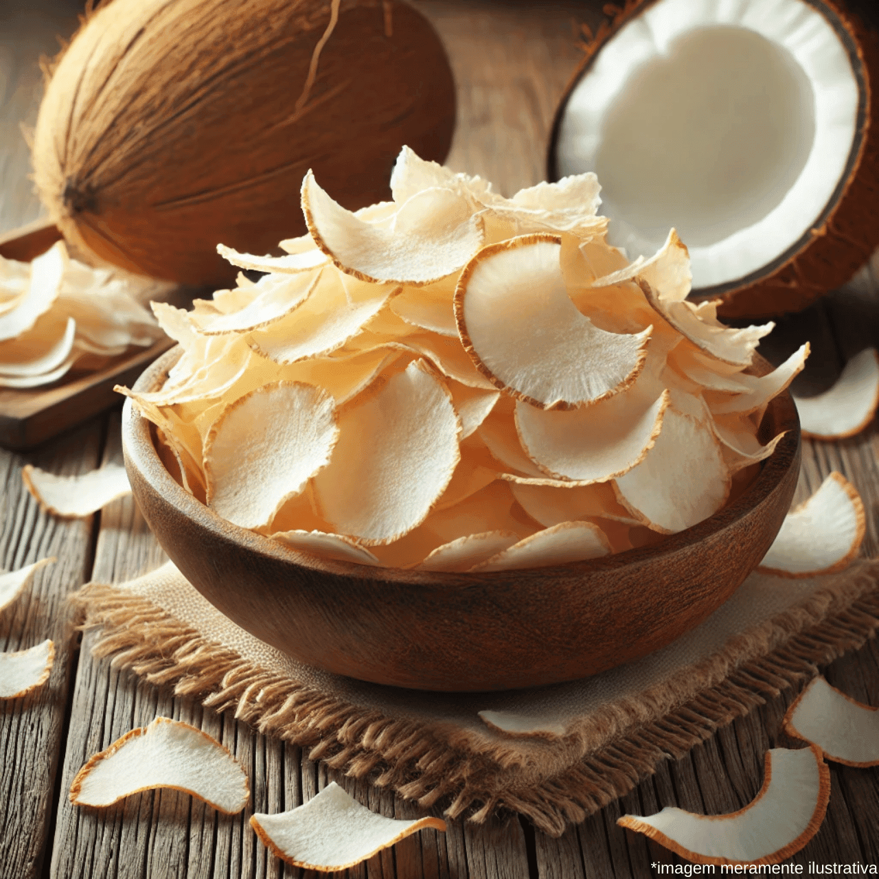 Coco em Chips - 100g | Crocante, Natural e Nutritivo | Casa Ômega