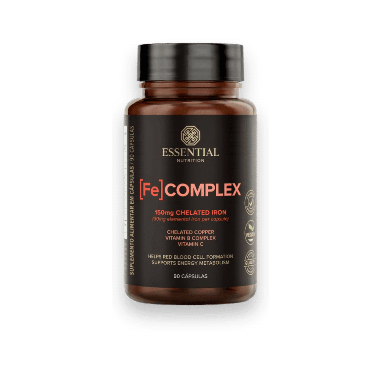 Fe Complex Essential - 90 Cápsulas | Ferro Quelado | Casa Ômega