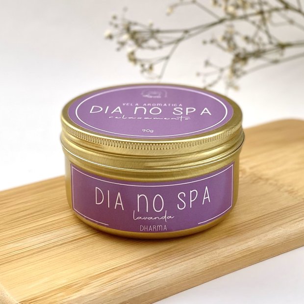 Vela Aromática Travel Dia no SPA (lavanda) | Dharma Bem-Estar & Energia