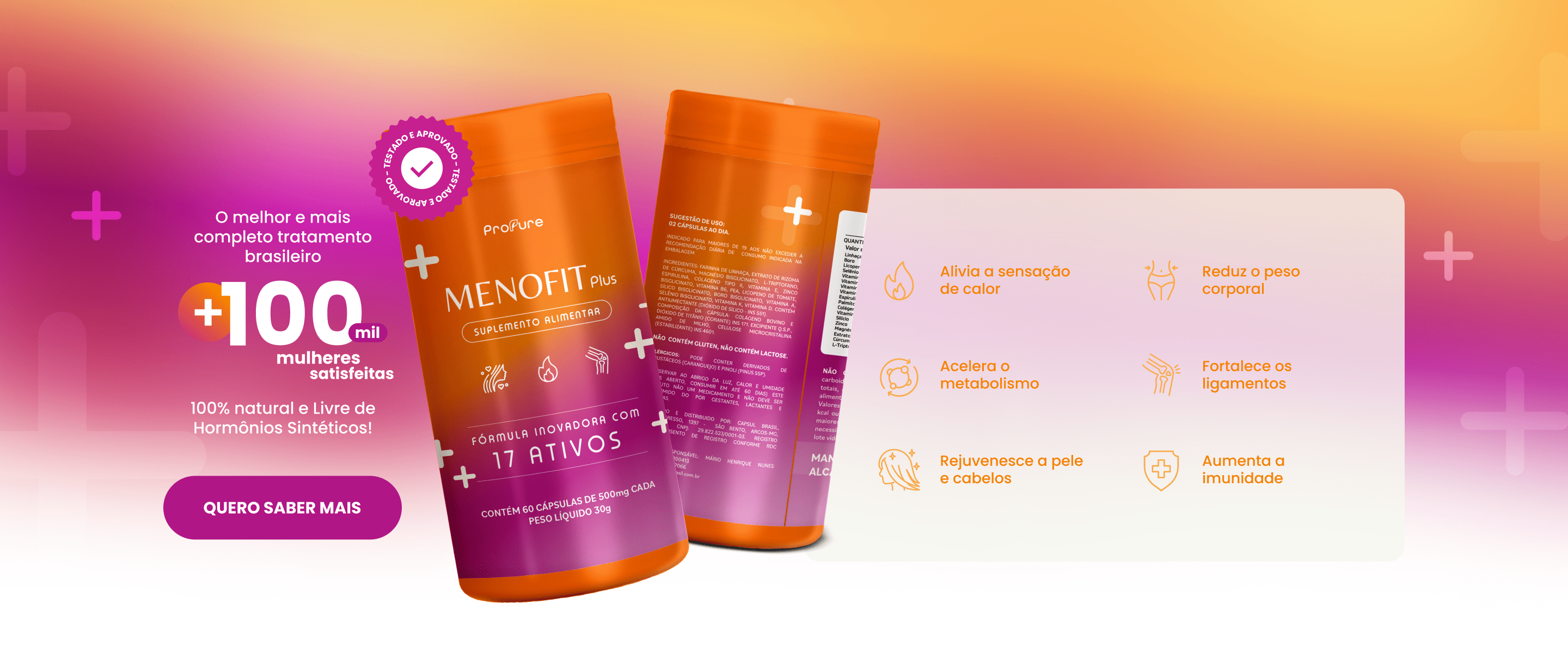 Menofit - 3 potes | Menofit Plus | N°1 em Menopausa