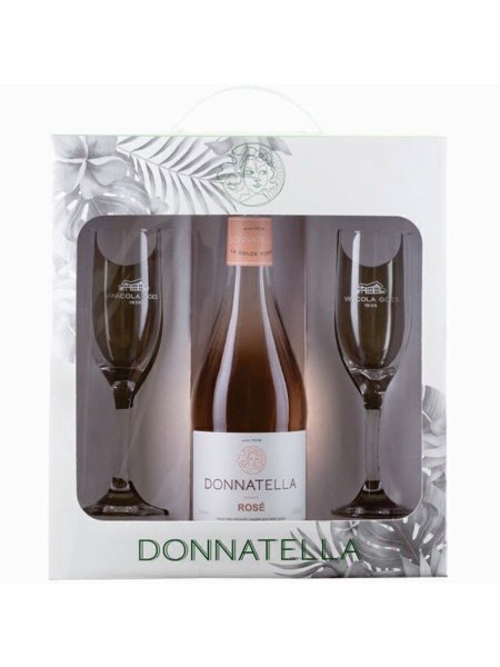 Kit Donnatella Rosé Suave Fino com 2 Taças | Vinícola Góes