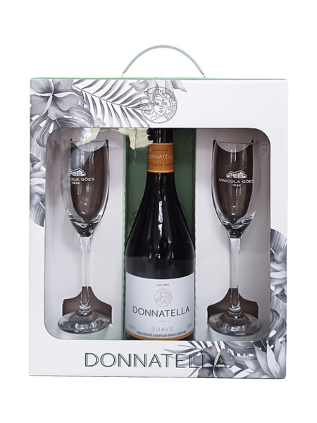 Kit Donnatella Branco Suave Fino com 2 Taças | Vinícola Góes