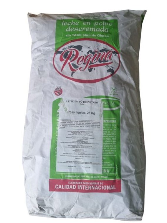 Leite em Pó Desnatado Argentino Regina - 25Kg | Brubi Distribuidora
