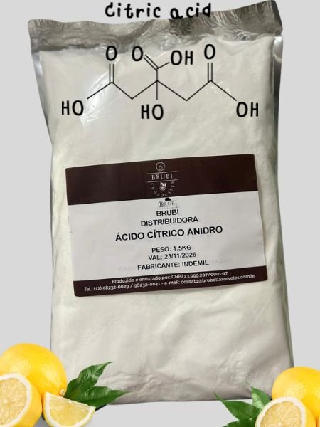 Ácido Cítrico Anidro Granular Indemil - 1,5kg | Brubi Distribuidora