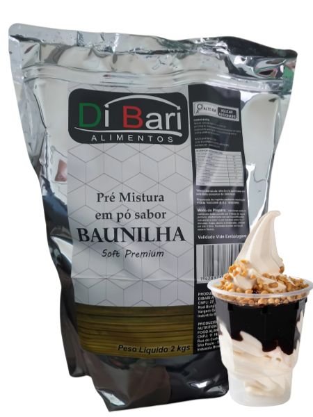 Mistura em Pó Soft Premium Sabor Baunilha p/ Sorvete Expresso - 2Kg ...