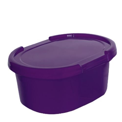 Pote Oval Açaí c/ Tampa Roxo 1L - 100 Unidades | Brubi Distribuidora