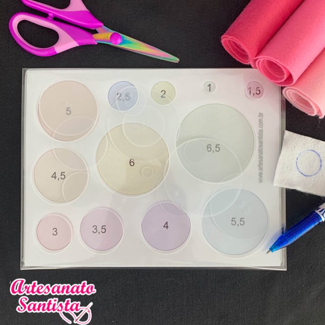 Molde de plástico para você riscar e cortar e fazer trabalhos manuais ...