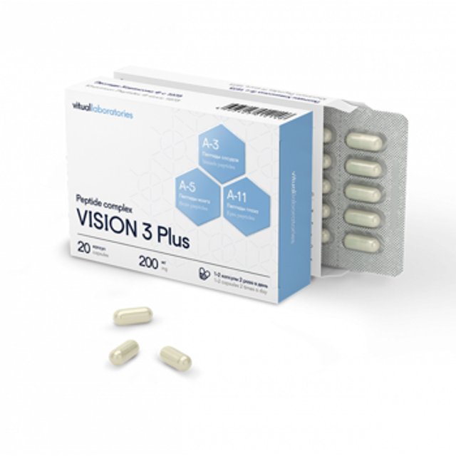 Vision 3 Plus - Complexo de Peptídeos do Sistema Visual - 20 Cápsulas | Tudonaturales