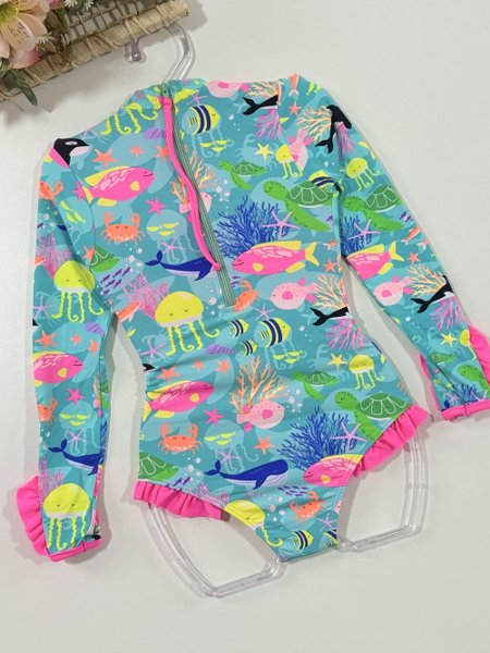 Maiô Infantil Siri Kids Manga Longa Aline Sea 39248 | Seu Stillo Kids