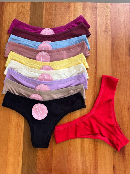 Kit com 05 calcinhas de Algodão Fio Duplo Básica Modelo Beatriz | Krol Moda Íntima