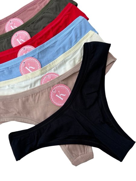 Kit com 05 calcinhas de Algodão Fio Duplo Básica Modelo Beatriz | Krol Moda Íntima