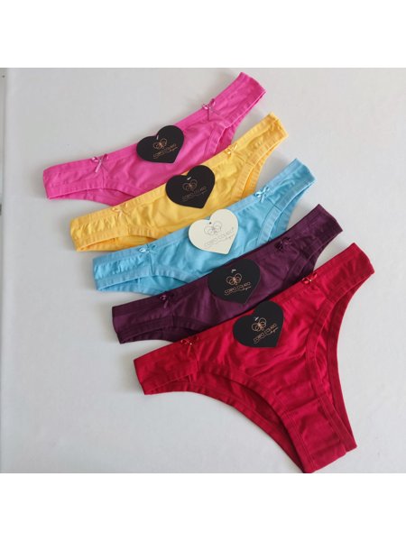 Kit 5 Calcinhas de Algodão Modelo Sabrina Corpo Colado | Krol Moda Íntima