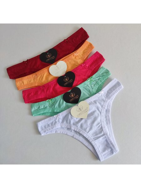 Kit 5 Calcinhas de Algodão Modelo Sabrina Corpo Colado | Krol Moda Íntima