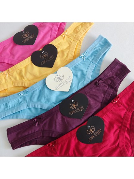 Kit 5 Calcinhas de Algodão Modelo Sabrina Corpo Colado | Krol Moda Íntima