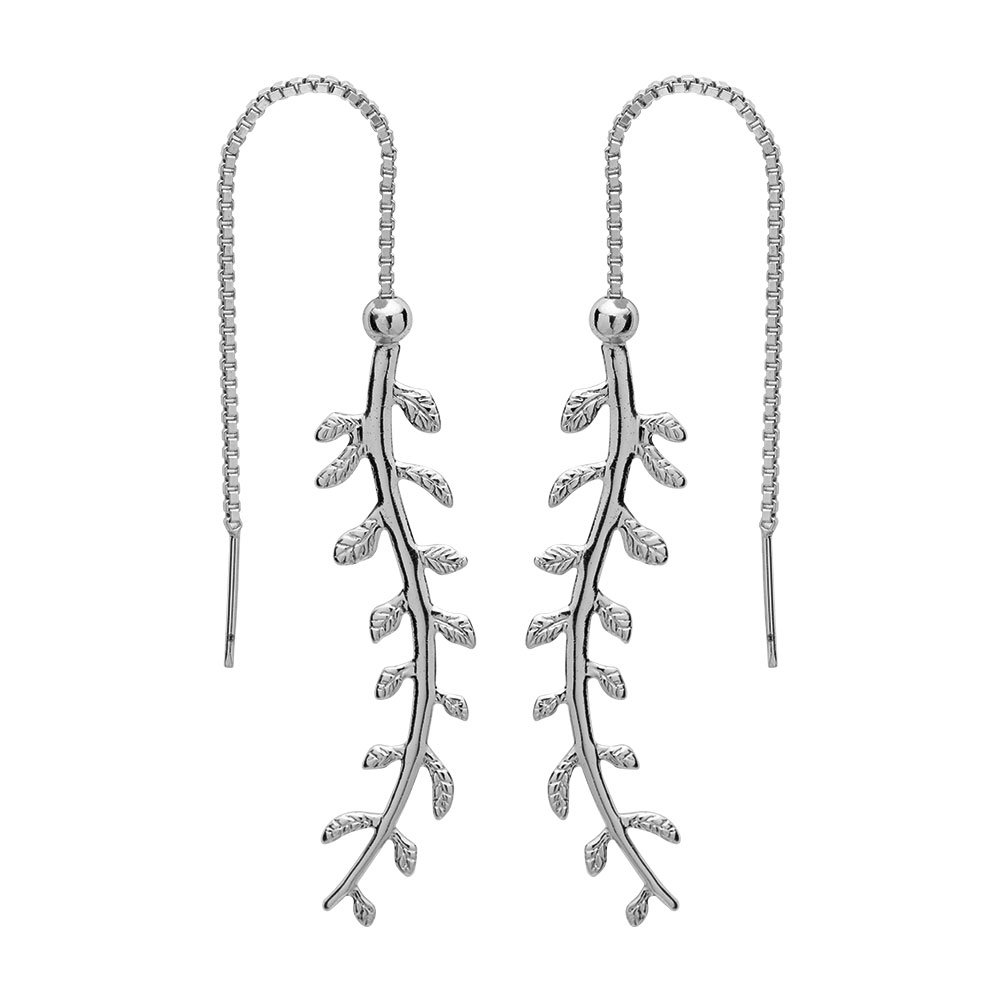 Brinco Flora Fio Passante Prata | MAR DE FLOR - Com carinho para você