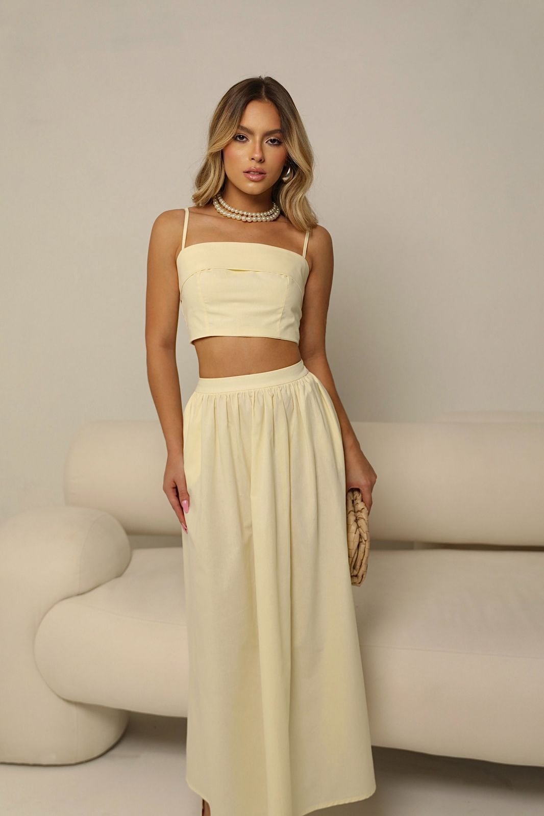 Conjunto Saia Ana Tricoline | Stefanie Franco