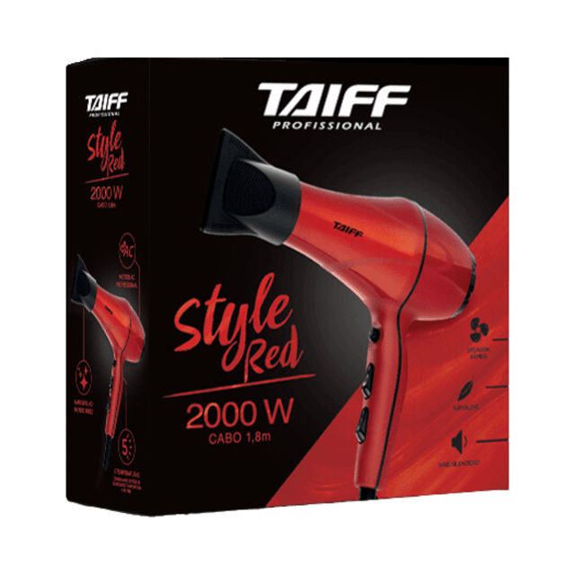 Secador Style Red 2000w 220v Taiff - Cabelos Brilhantes e Sedosos com ...