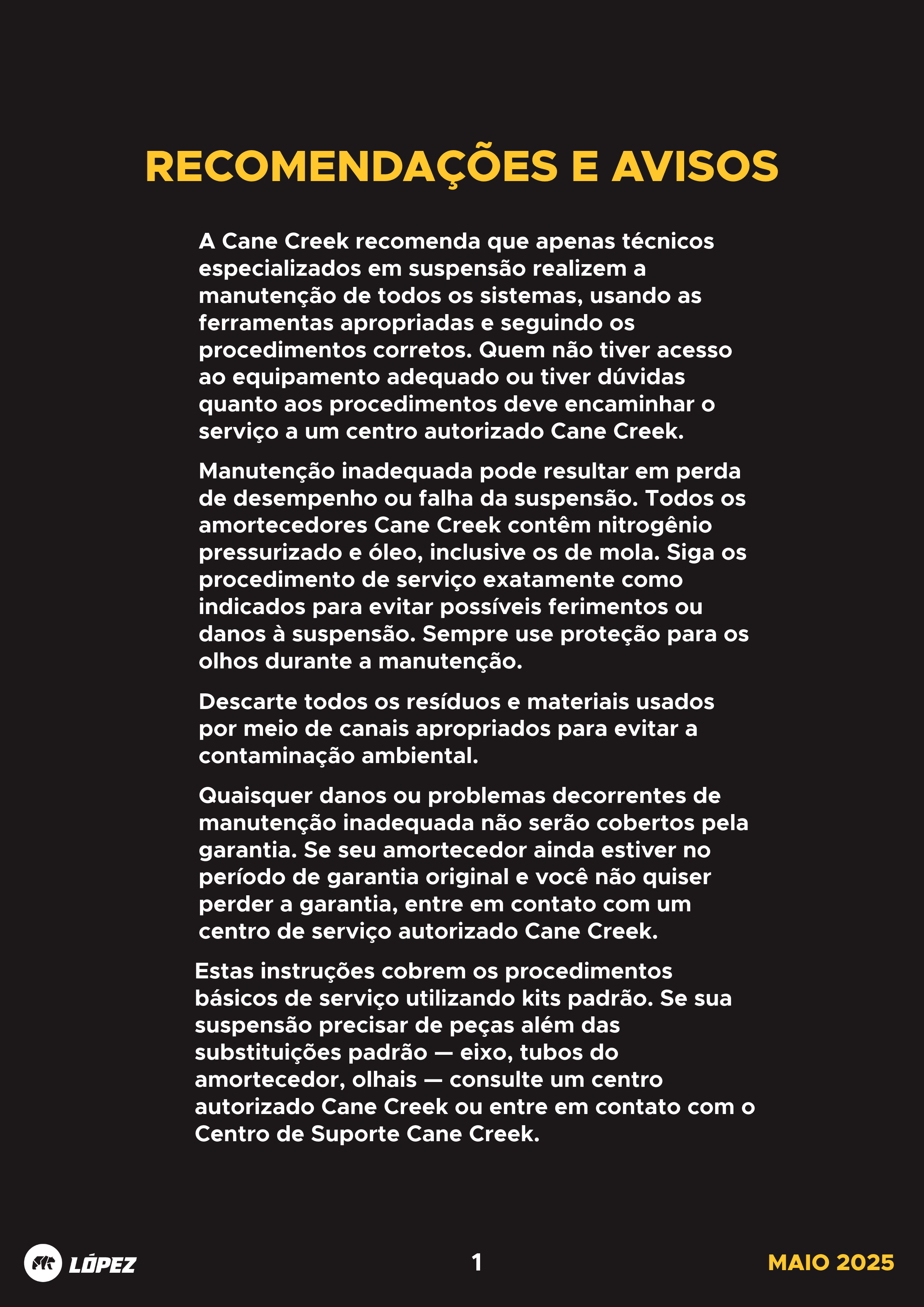 Manual de Instruções Completo - Tigon 100 & 200 Horas | Lopezbike