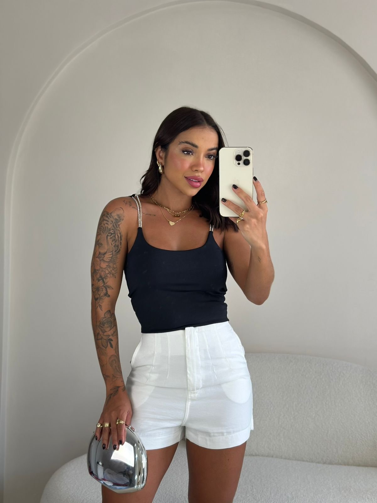 Cropped alça strass lá Belle | My Modas Feminina