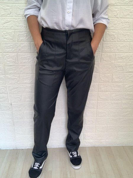 Calca de couro Fake modelo Zara veste 38 ao 44 | Loja Husky