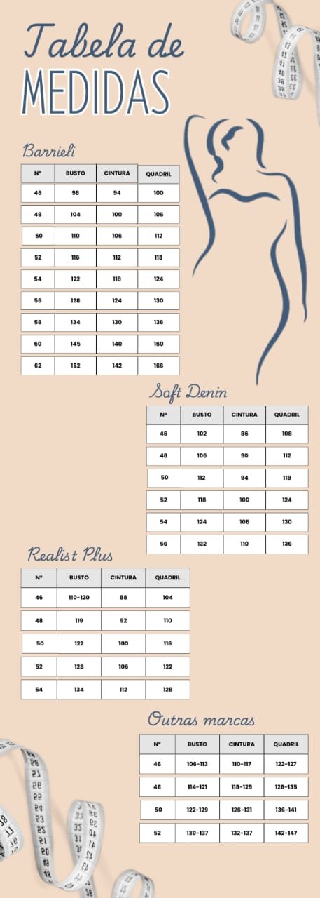 Guia de Tamanhos | Giuseppe Moda Plus Size