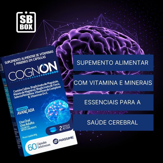 Cognon 1000mg - Foco e Concentração - 60 Cáps. Massime | SB BOX