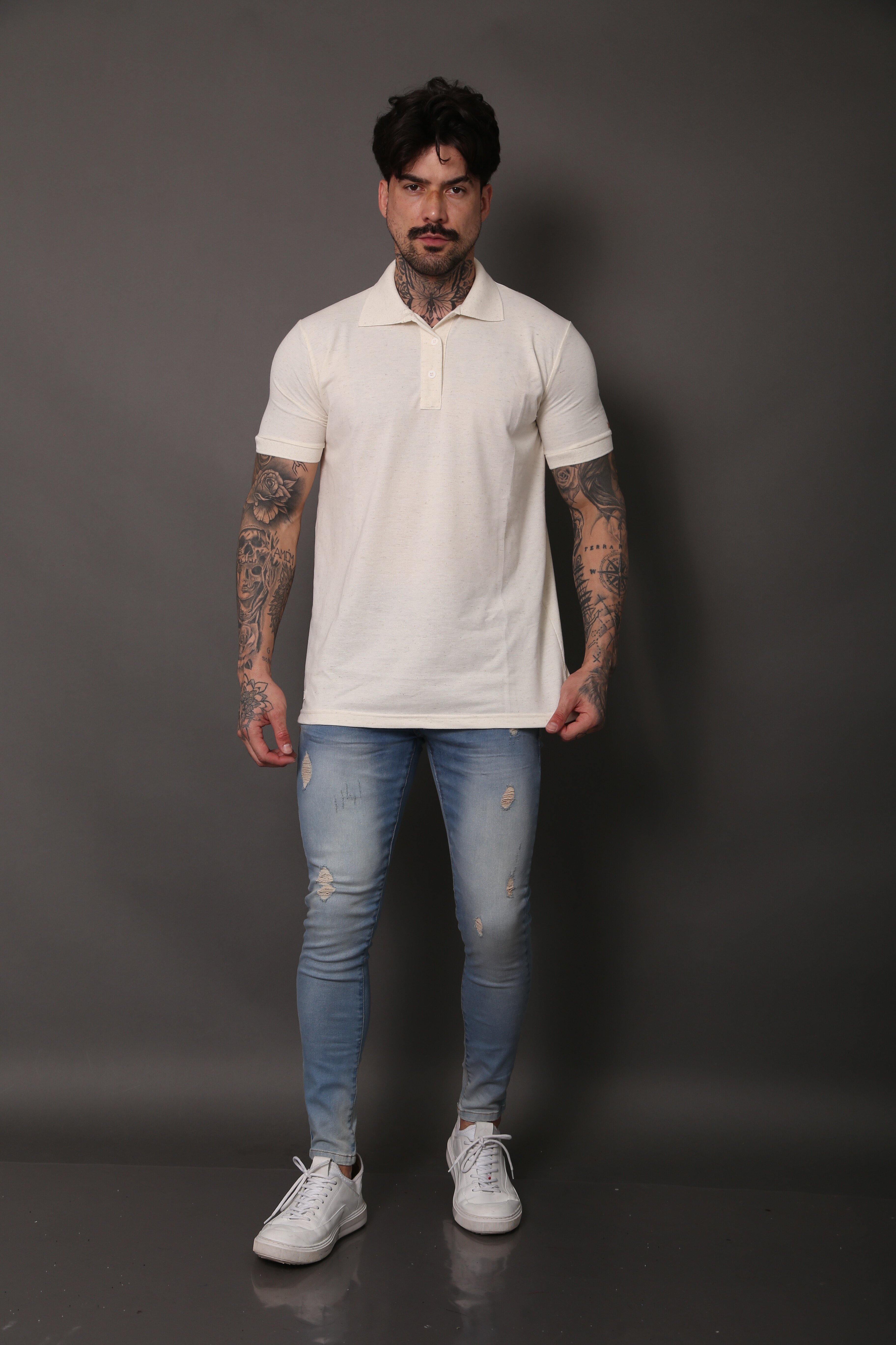 Camisa Polo Clean Lines | Metal Carbono