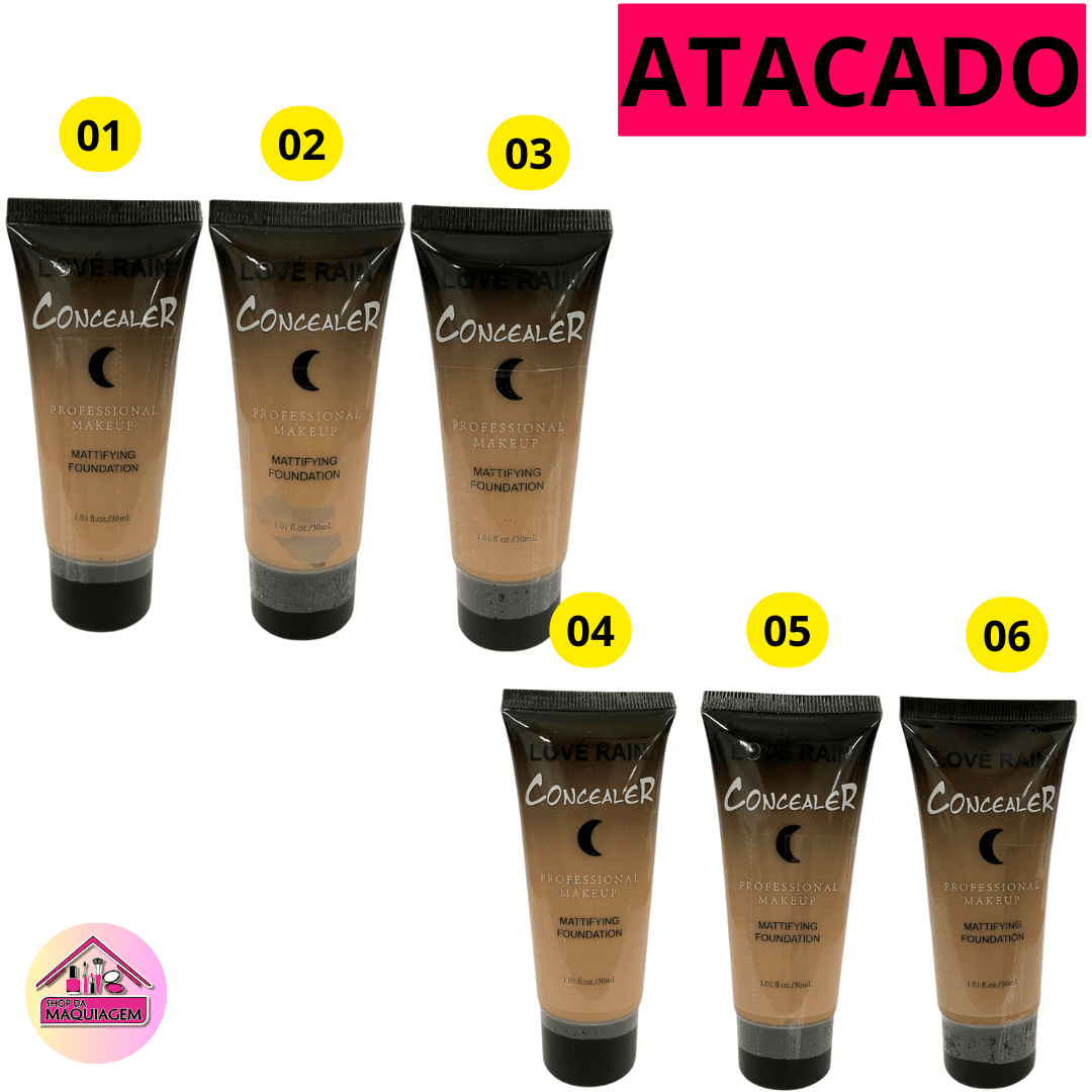 BASE LIQUIDA FOUNDATION LOVE RAIN _KIT 6UNDS | SHOP DA MAQUIAGEM