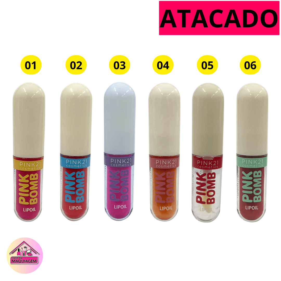 LIP OIL PINK BOMB PINK 21 _KIT 6UNDS | SHOP DA MAQUIAGEM