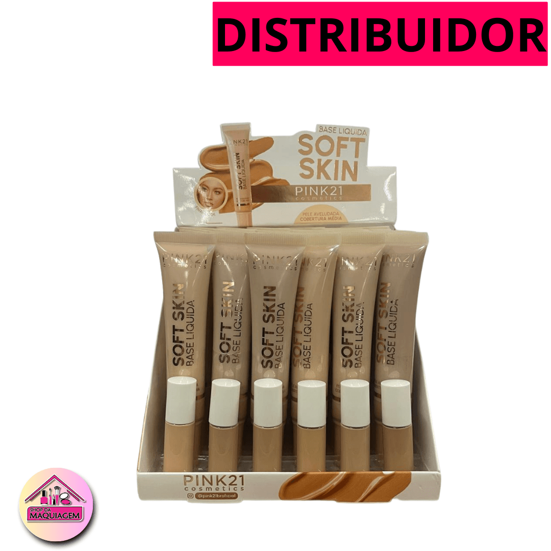 BASE FACIAL SOFT SKIN PINK 21 _BOX 24UNDS | SHOP DA MAQUIAGEM
