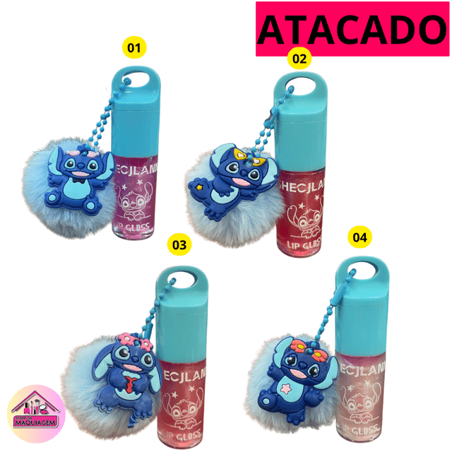 LIP GLOSS CUTE STITCH SHECJLANN _KIT 4UNDS | SHOP DA MAQUIAGEM