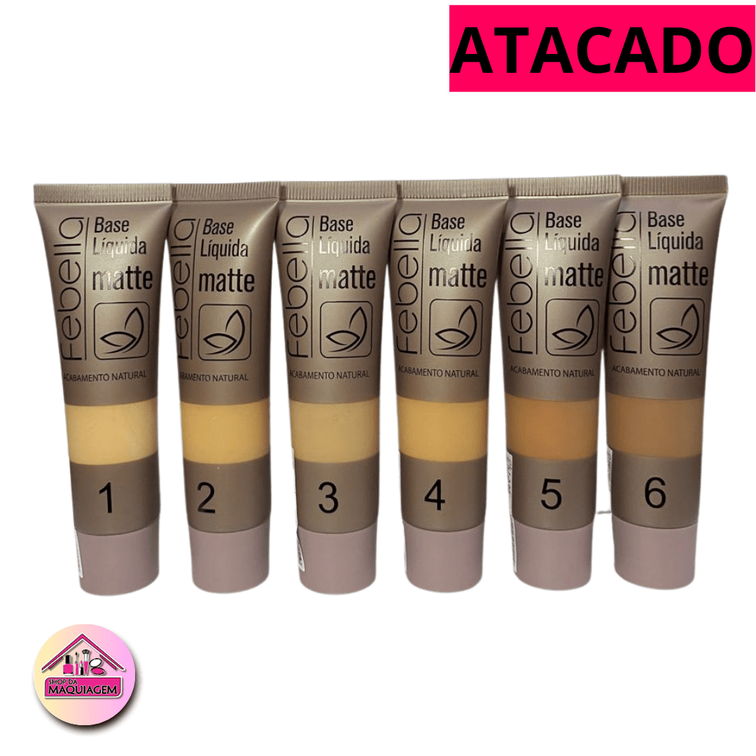 BASE LIQUIDA MATTE FEBELLA 35ML _KIT 6 UNDS | SHOP DA MAQUIAGEM