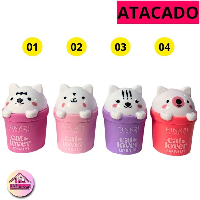 LIP BALM CAT LOVER PINK 21 _KIT 6UNDS | SHOP DA MAQUIAGEM
