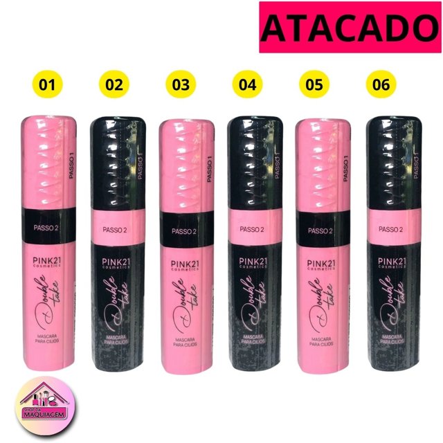 MASCARA PARA CILIOS 2 EM1 PINK 21 _KIT 6UNDS | SHOP DA MAQUIAGEM