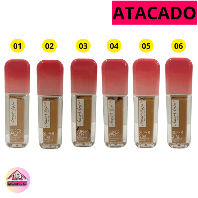 CORRETIVO FACIAL LIQUIDO SUPER STAY AMOR ANJO _KIT 6UNDS | SHOP DA ...