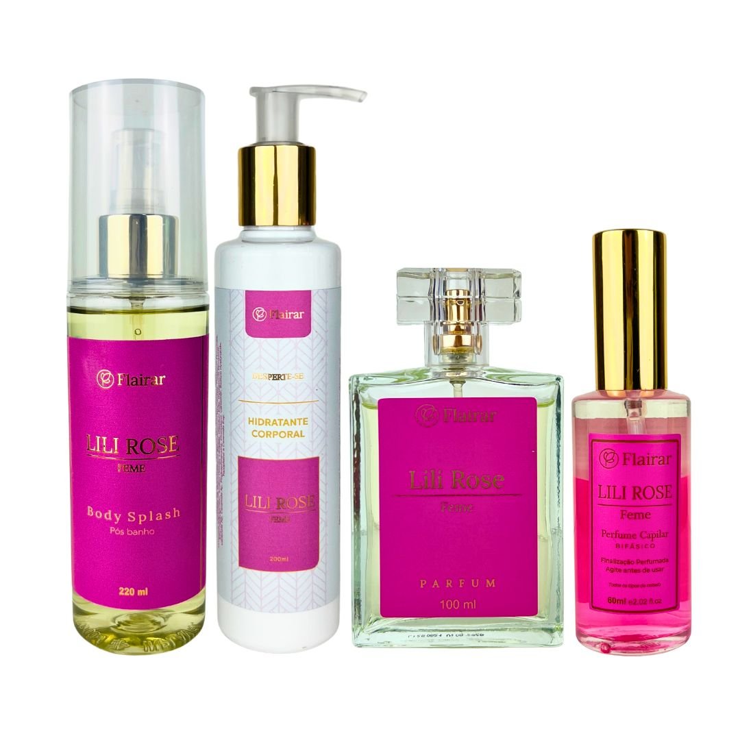 Kit Lili Rose – Perfume 100ML + Body Splash 220ml + Hidratante Corporal ...