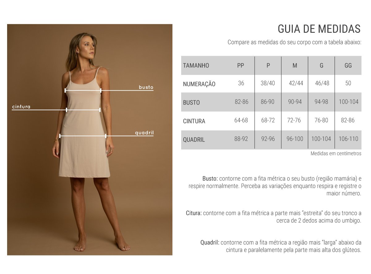 Tabela de Medidas | Rafaela Tomazzoni