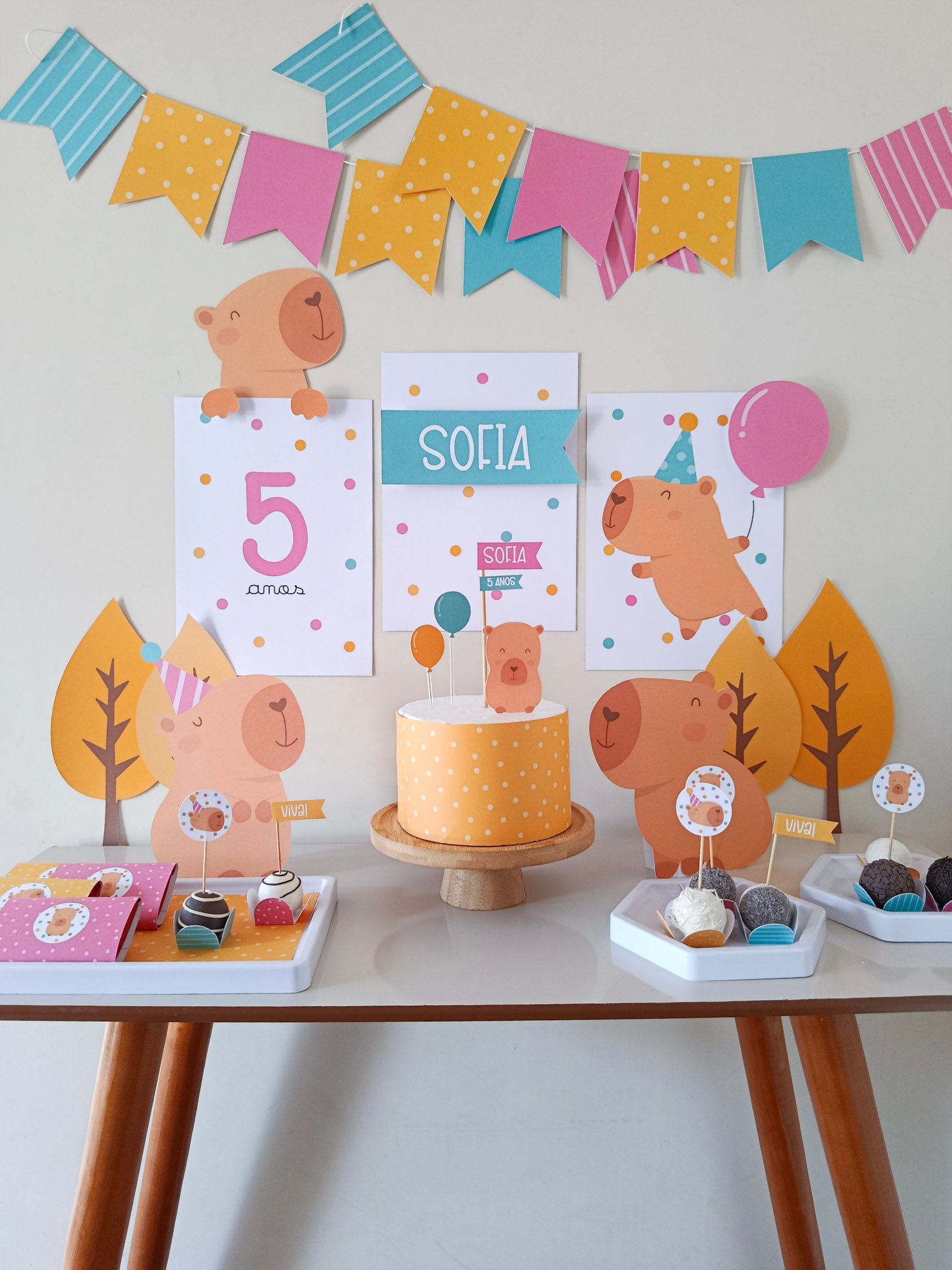 Kit Digital Premium Festa Capivara - Rosa (Personalizado) | Tipo Maravilha