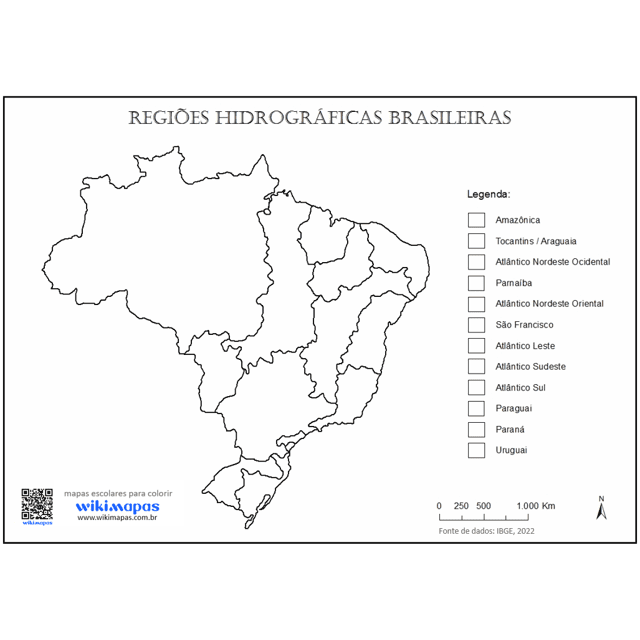Mapas das Regiões Hidrográficas Brasileiras | wikimapas